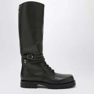 DURAZZI MILANO Leather Combat Boots - Green