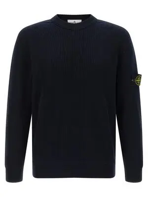 Stone Island Ribbed Cotton Pullover - Blue