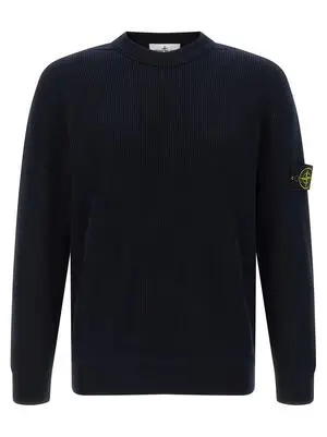 Stone Island Ribbed Cotton Pullover - Blue