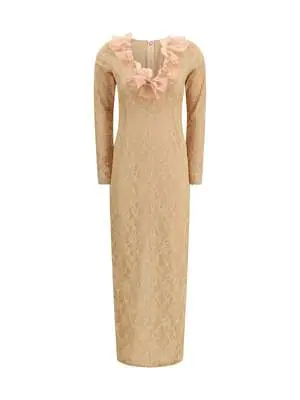 Alessandra Rich Stretch Lace Evening Dress