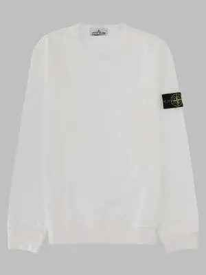 Stone Island Felpa Con Patch Logo - White