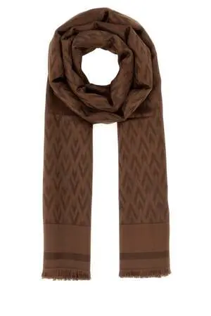 Valentino Garavani Silk Blend Toute La V Scarf - Brown