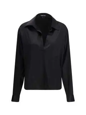 TOM FORD Stretch Silk Shirt - Black