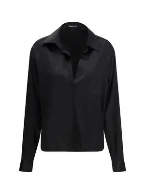 TOM FORD Stretch Silk Shirt - Black