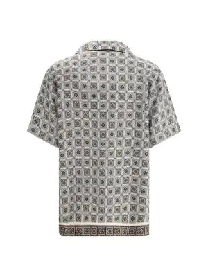 Loro Piana Silk Tile Floral Print Shirt - Multicolor