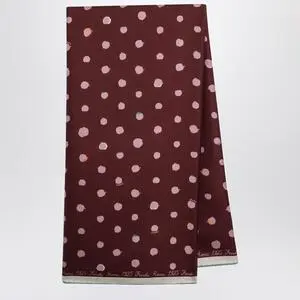 Fendi Pink And Burgundy Silk Falena Dots Foulard - Red