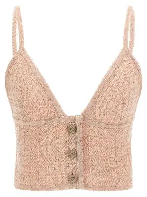 Alessandra Rich Sequin Top - Pink