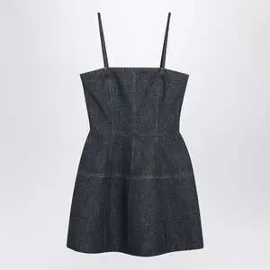 Fendi Dark Ff Denim Bustier Dress - Blue