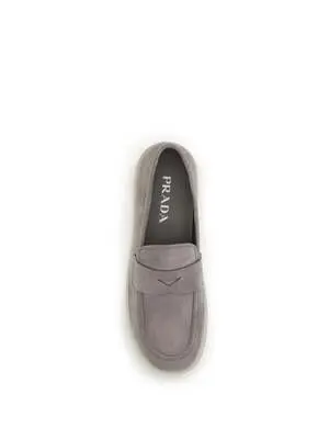 Prada Suede Loafers - Gray