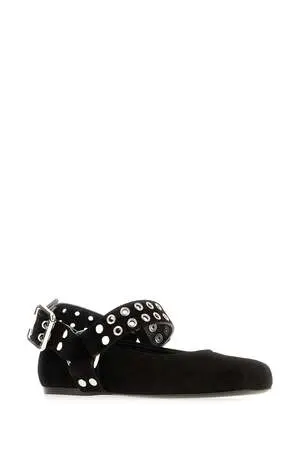 Alaïa Studded Suede Flats - Multicolor