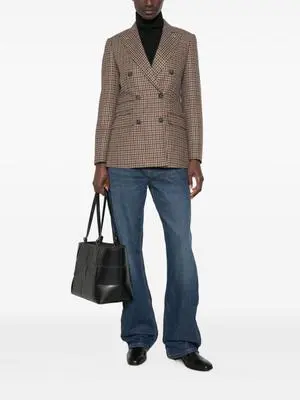 Max Mara Wool Houndstooth Double-breasted Jacket - Multicolor