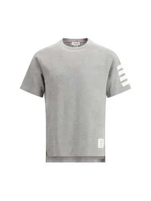 Thom Browne T-shirt With Horizontal Bands - Gray