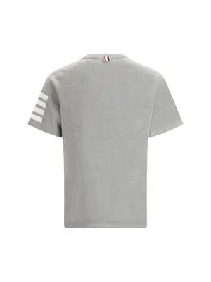 Thom Browne T-shirt With Horizontal Bands - Gray