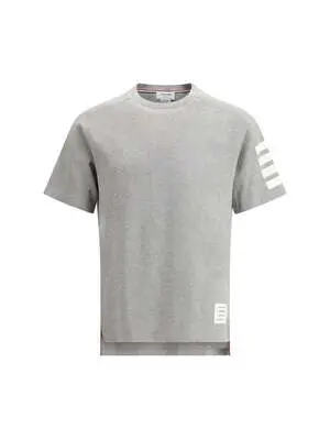 Thom Browne T-shirt With Horizontal Bands - Gray