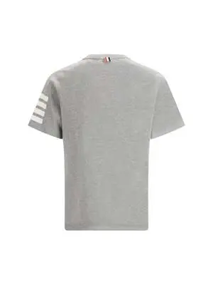 Thom Browne T-shirt With Horizontal Bands - Gray