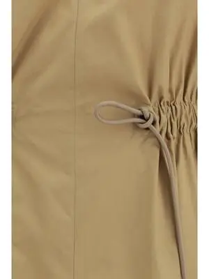 Max Mara Pedaggi Midi Dress In Cotton Poplin - Cream