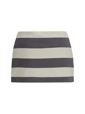 Miu Miu Striped Cotton Mini Skirt