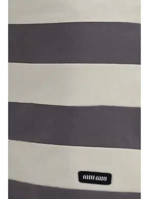 Miu Miu Striped Cotton Mini Skirt