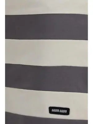 Miu Miu Striped Cotton Mini Skirt - Multicolor