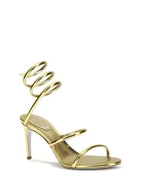 Rene Caovilla Metallic Cleo Sandals In Leather