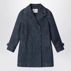 Fendi Dark Ff Denim Jacket - Blue
