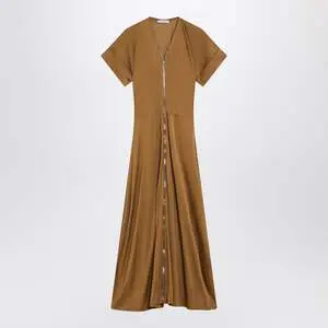 LEMAIRE Zip-up Cotton-viscose Jersey Dress - Brown