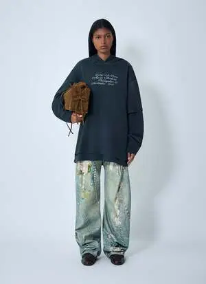 Acne Studios Hooded Logo Motif Sweatshirt