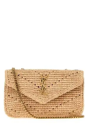 Saint Laurent Raffia Mini Loulou Shoulder Bag