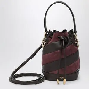 Fendi Mon Tresor Mini Bag In Two-tone Inlaid Leather And Suede - Brown