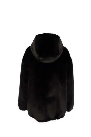 Prada Faux Fur Hooded Coat