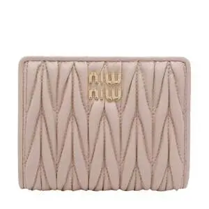 Miu Miu Logo Matelasse' Wallet - Pink
