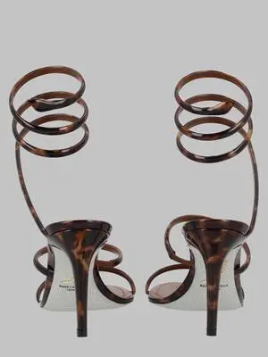 Rene Caovilla Cleo Heel Sandals - Brown
