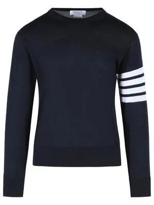 Thom Browne Classic 4 Bar' Sweater In Navy Merino Wool - Blue