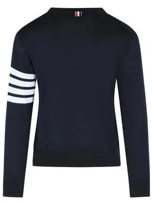 Thom Browne Classic 4-bar Sweater In Merino Wool - Blue