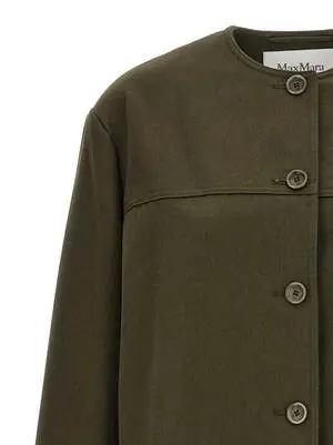 Max Mara Recital Heavy Cotton Drill Midi Jacket - Green