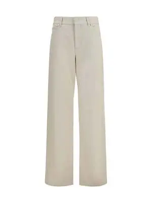 Fendi Cotton Denim Ff Reverse Jeans - Cream