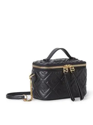 Fendi Vanity Mini Bag In Nappa With Ff Motif - Black