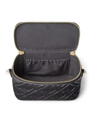 Fendi Vanity Mini Bag In Nappa With Ff Motif - Black