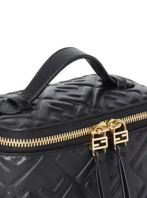 Fendi Vanity Mini Bag In Nappa With Ff Motif - Black