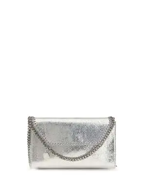 Stella McCartney Falabella Metallic Fabric Shoulder Bag - Silver