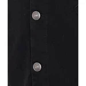 Brunello Cucinelli Light Denim Jacket With Leather Collar