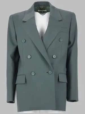 Chloé Giacca Sartoriale Doppiopetto In Gabardine - Gray