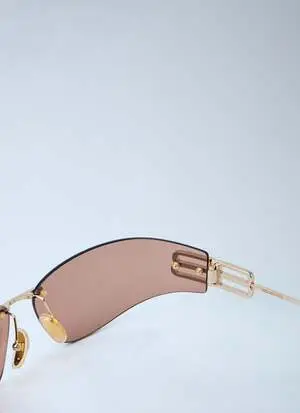Balenciaga Gossip Rimless Logo Sunglasses - Pink