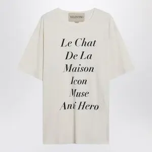 Valentino Garavani Ivory Le Chat De La Maison Icon Muse Anti Hero T-shirt - White