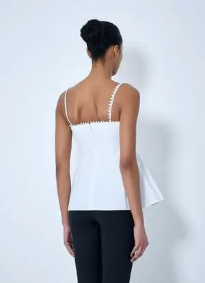 Jacquemus Peplum Top With Zigzag Trim - White