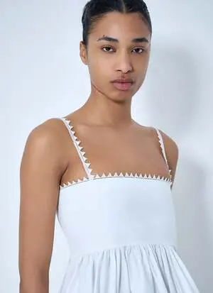 Jacquemus Peplum Top With Zigzag Trim - White