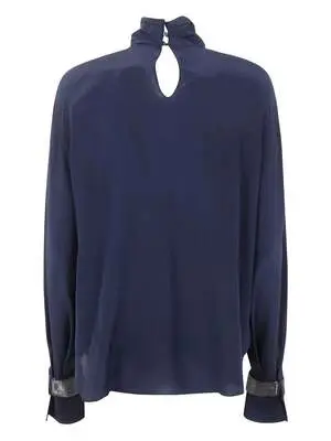 Brunello Cucinelli Silk High-neck Blouse - Multicolor