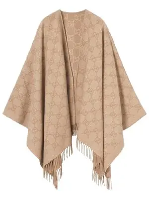Gucci Cashmere Cape Gg - Cream