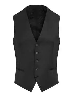Tagliatore Tailored Wool Suit With Vest - Black