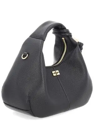GANNI Small Hobo Bag - Black